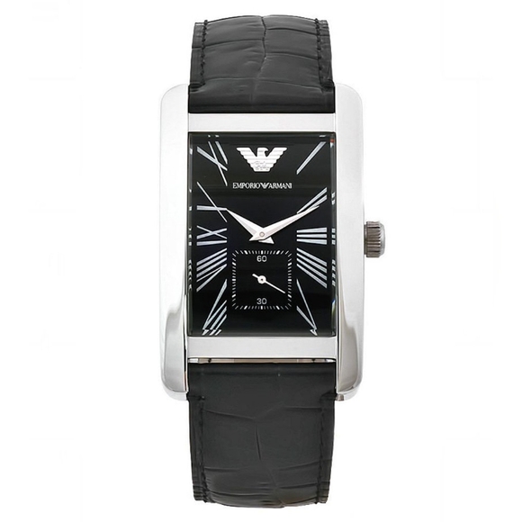 Emporio Armani | Accessories | Emporio Armani Ar43 Black Dial Leather ...